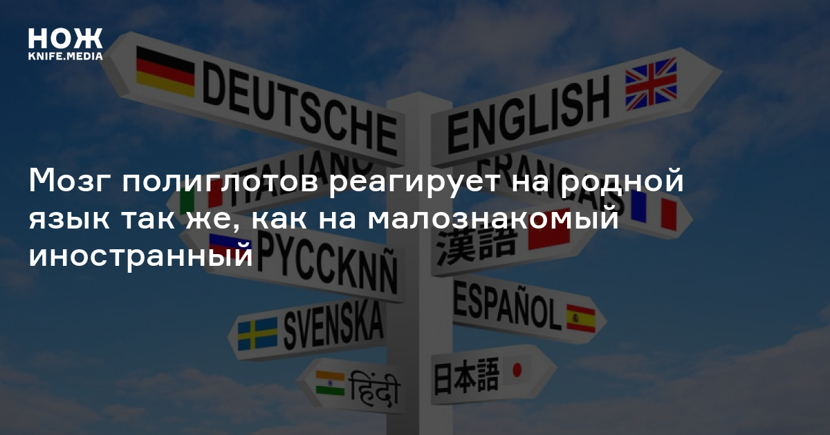 Мозг полиглотов реагирует на родной язык так же, как на малознакомый ...